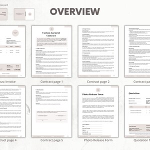 Custom Garment Contract, Tailor Made Clothing Agreement, Bespoke ...