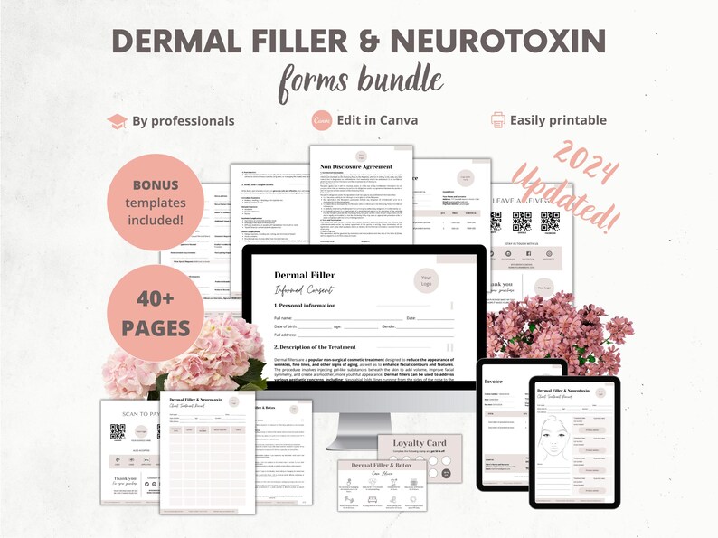 Dermal Filler, Botox, Botulin Toxin, Consultation Forms, Consent Form ...