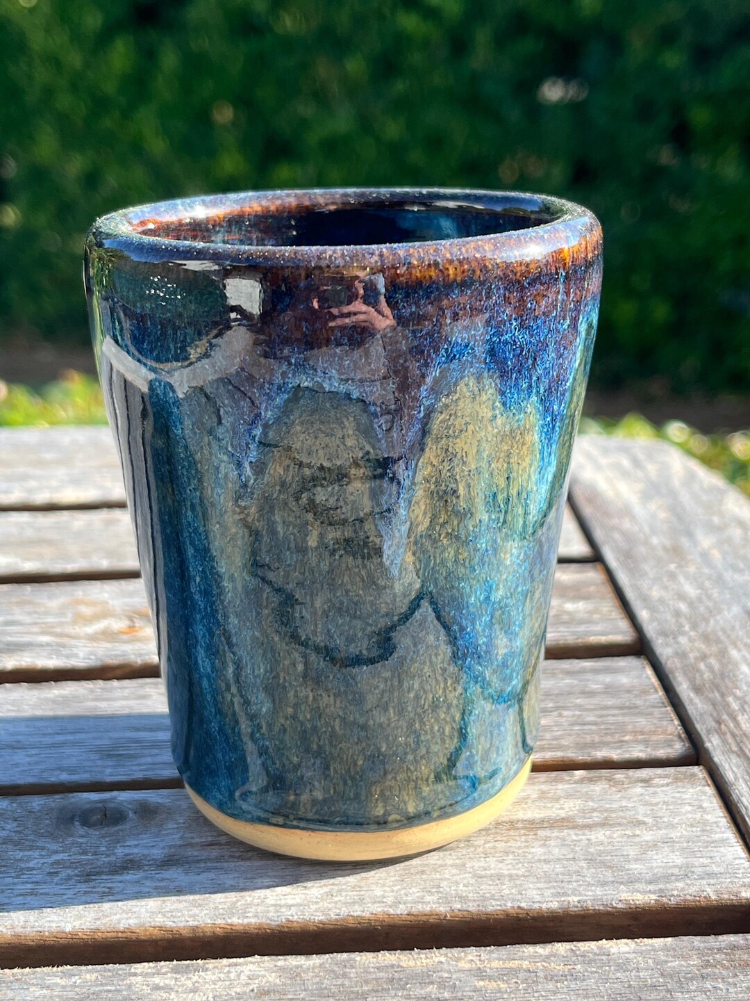 Ocean Blue Pottery Cup - Etsy