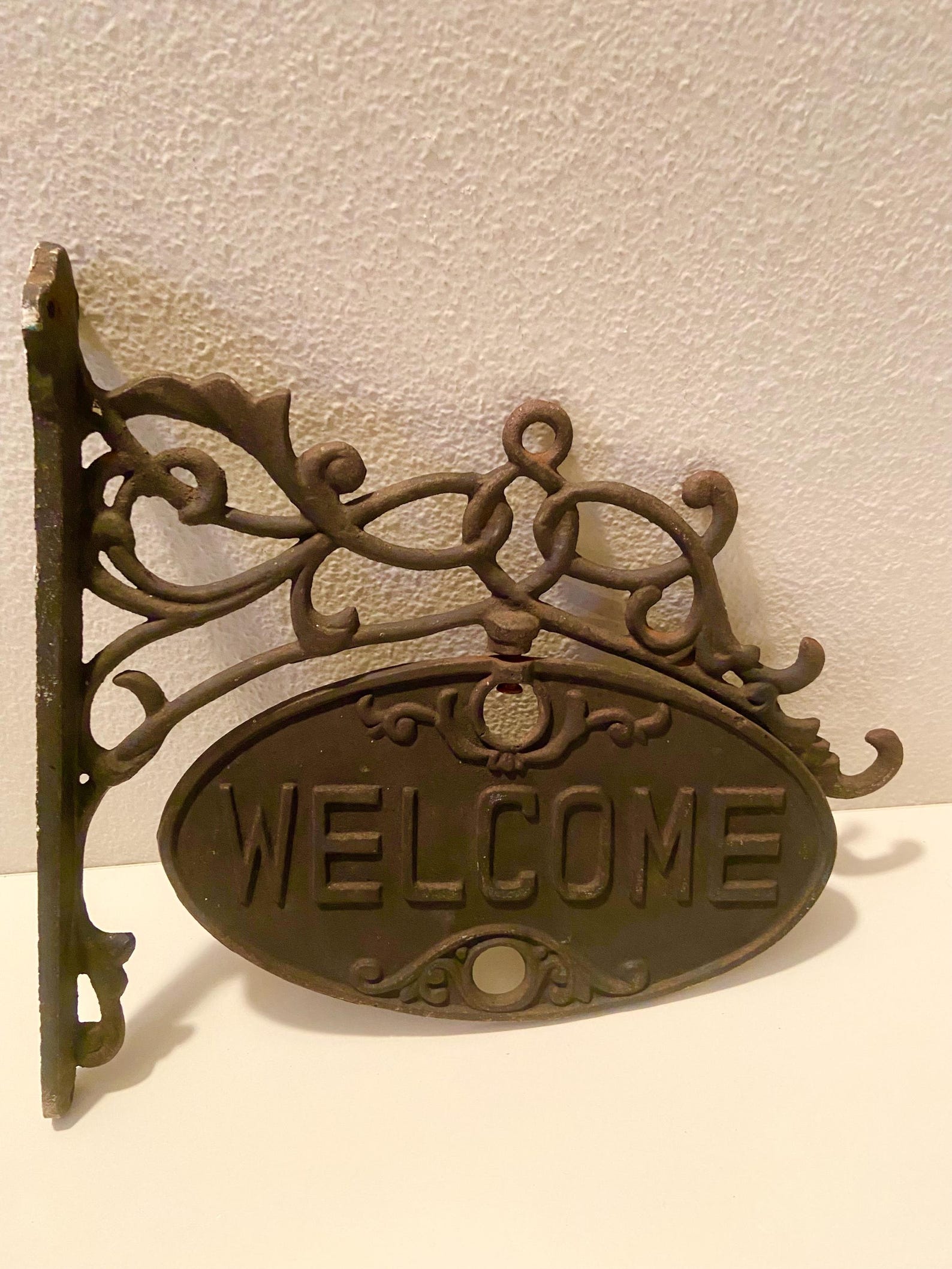 Vintage Cast Iron Welcome Sign - Etsy