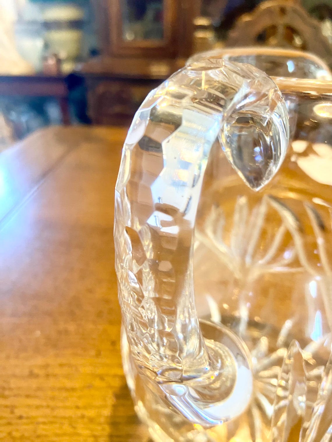 Vintage Thick Crystal Pitcher - Etsy