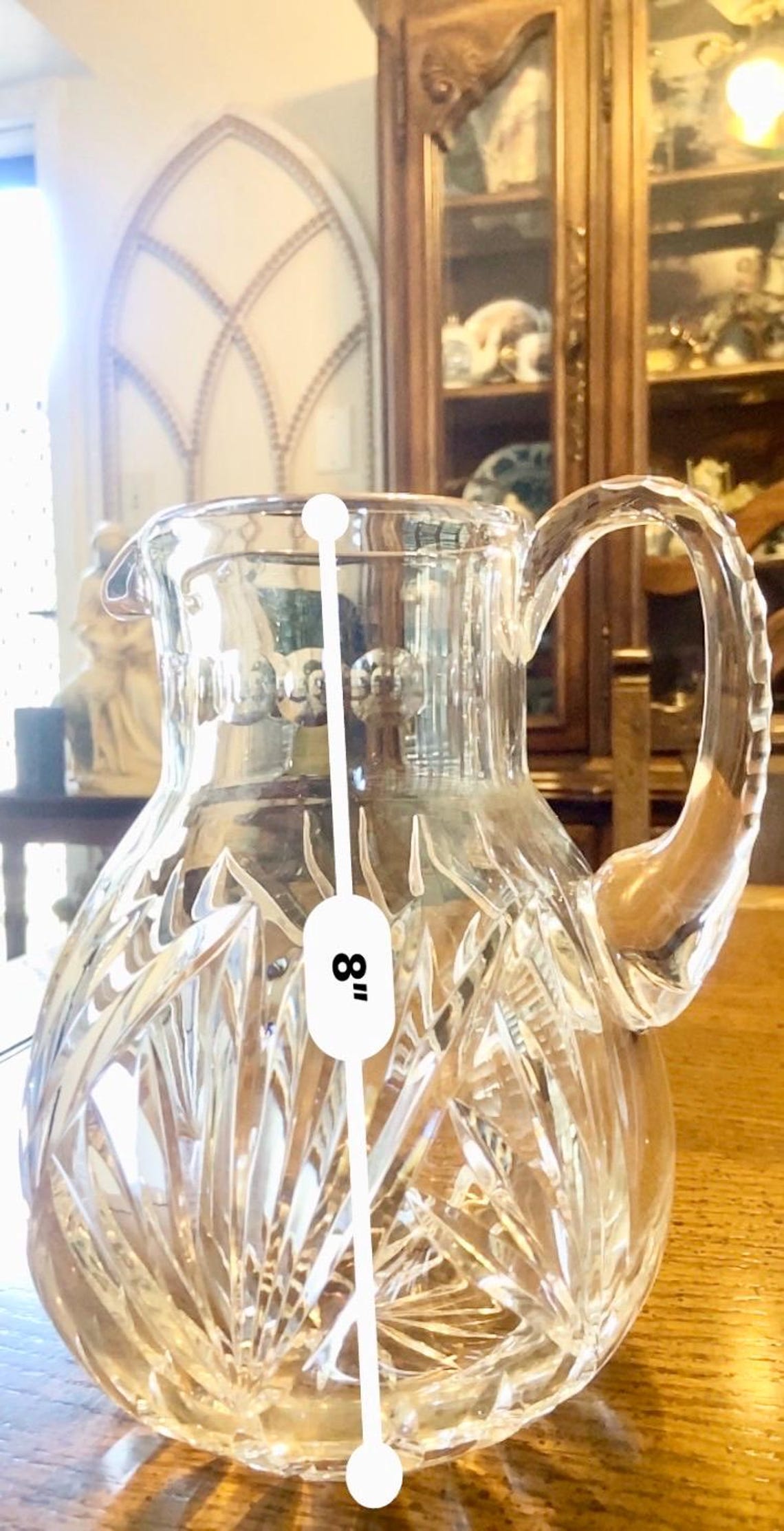 Vintage Thick Crystal Pitcher - Etsy
