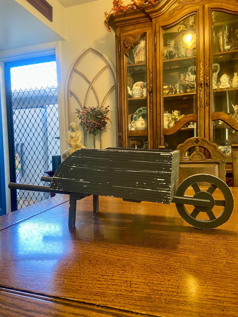 Shabby Chic Wooden Wheelbarrow for Table Decor - Etsy
