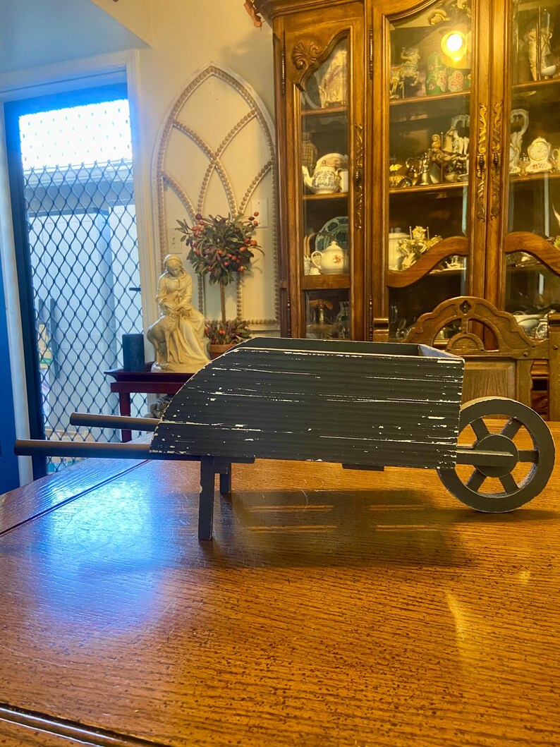 Shabby Chic Wooden Wheelbarrow for Table Decor - Etsy