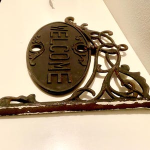 Vintage Cast Iron Welcome Sign - Etsy