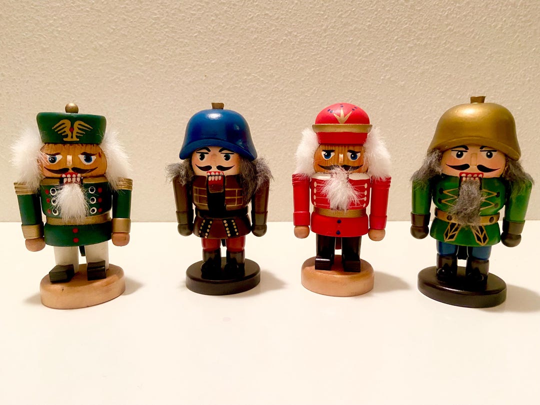 Set of Four Vintage Miniature 5 Tall Wooden Nutcrackers - Etsy