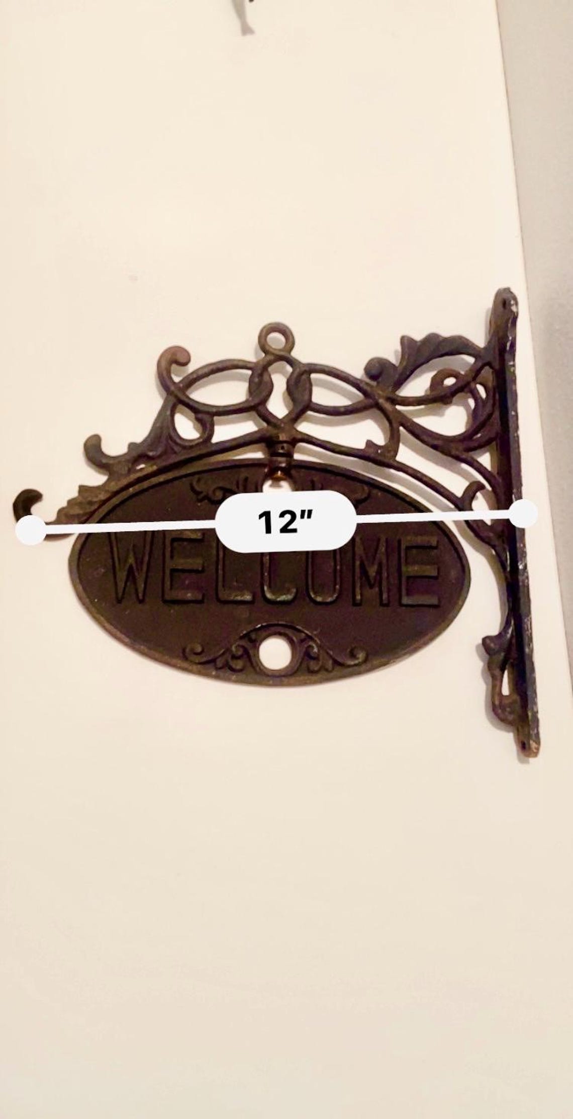 Vintage Cast Iron Welcome Sign - Etsy