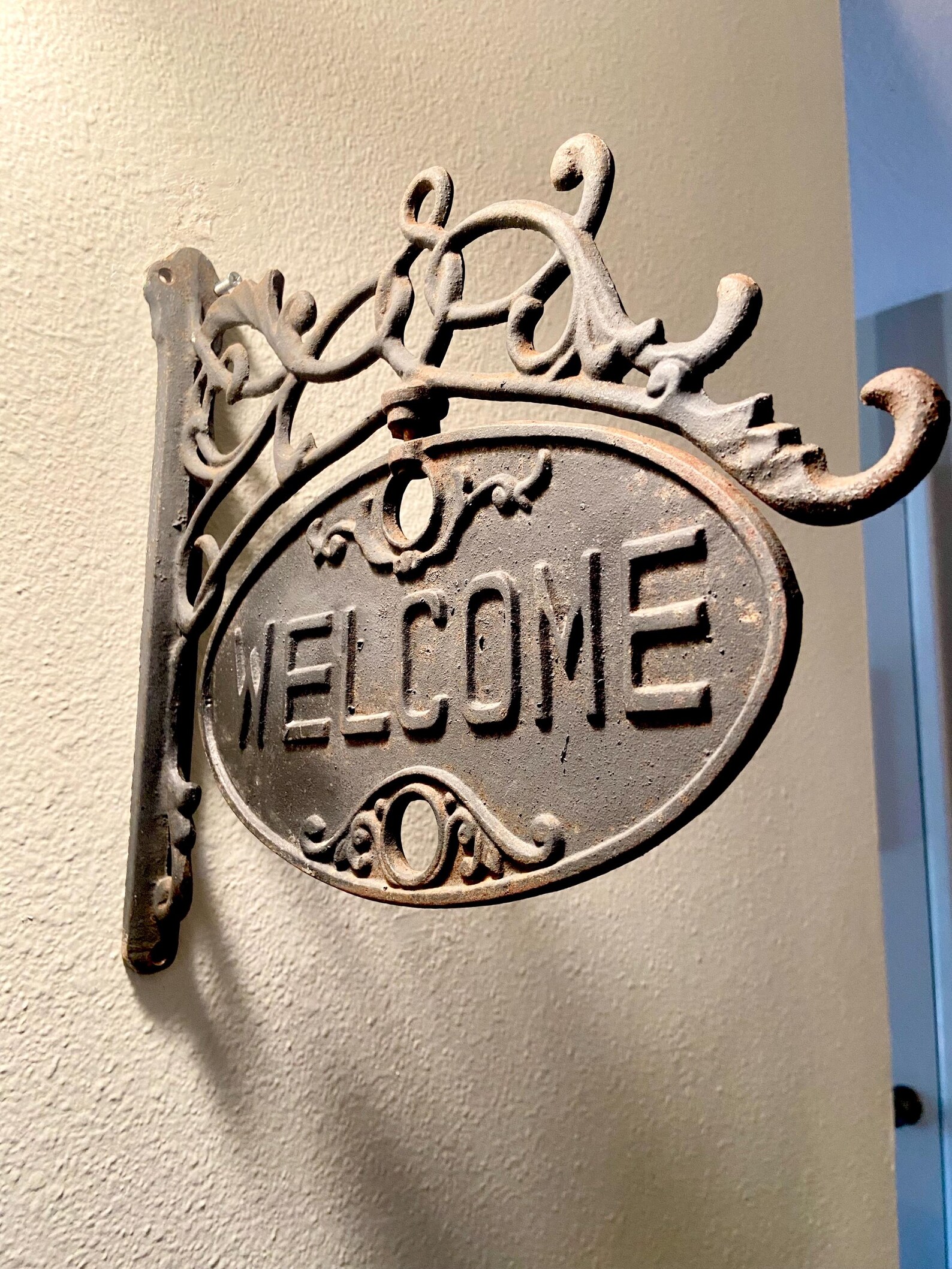 Vintage Cast Iron Welcome Sign - Etsy