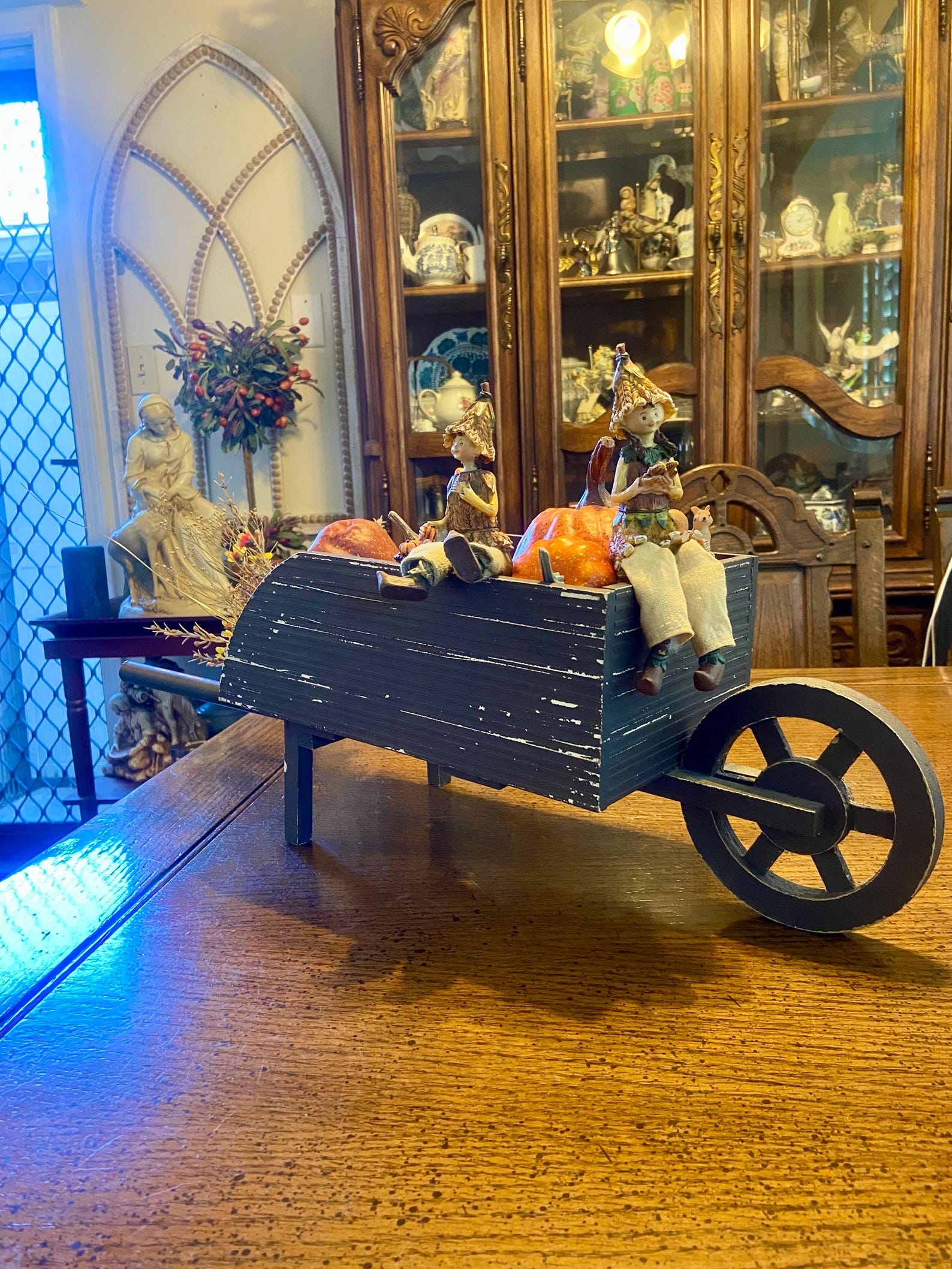 Shabby Chic Wooden Wheelbarrow for Table Decor - Etsy