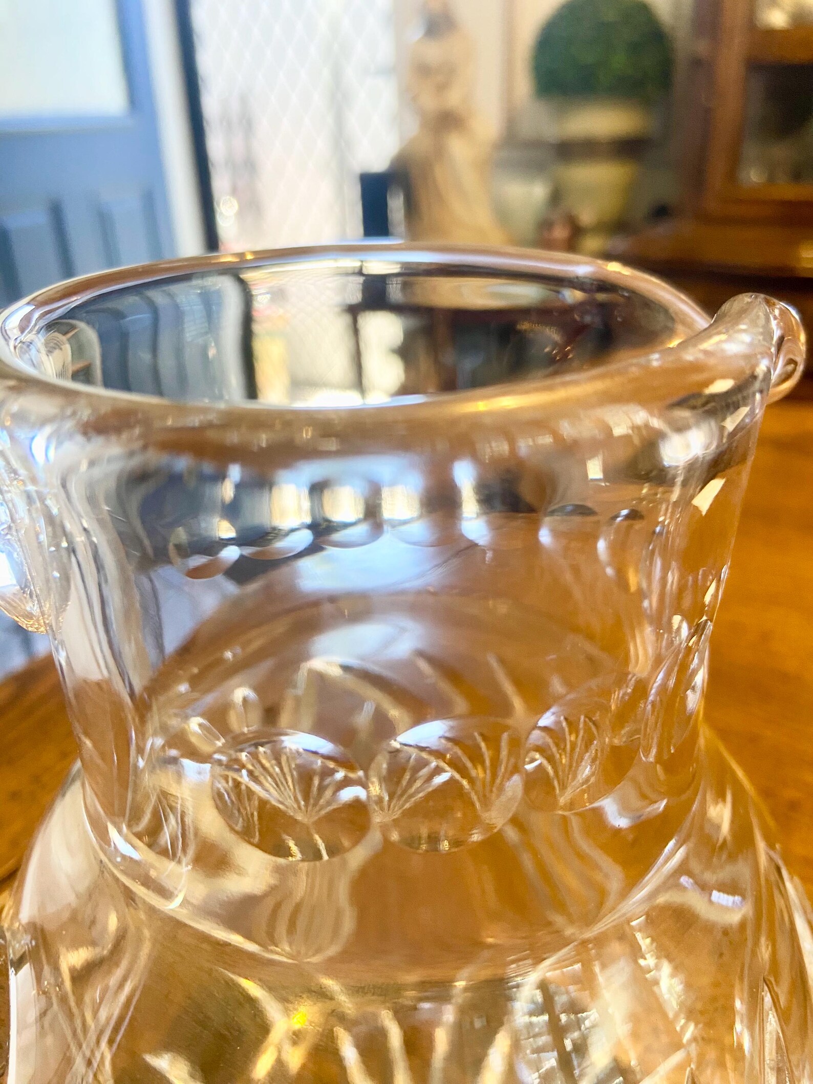 Vintage Thick Crystal Pitcher - Etsy