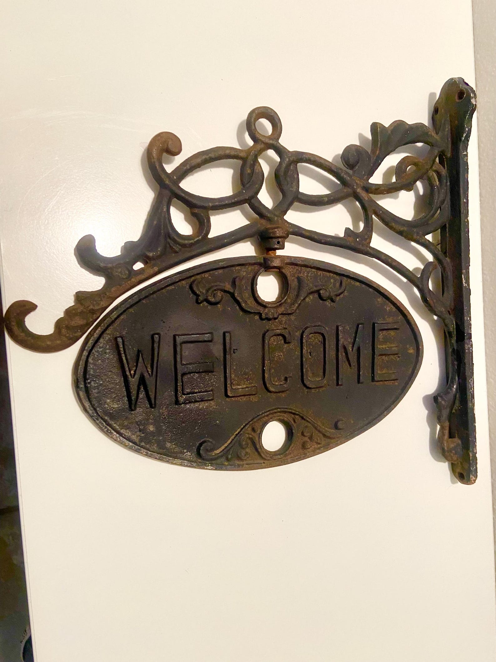 Vintage Cast Iron Welcome Sign - Etsy