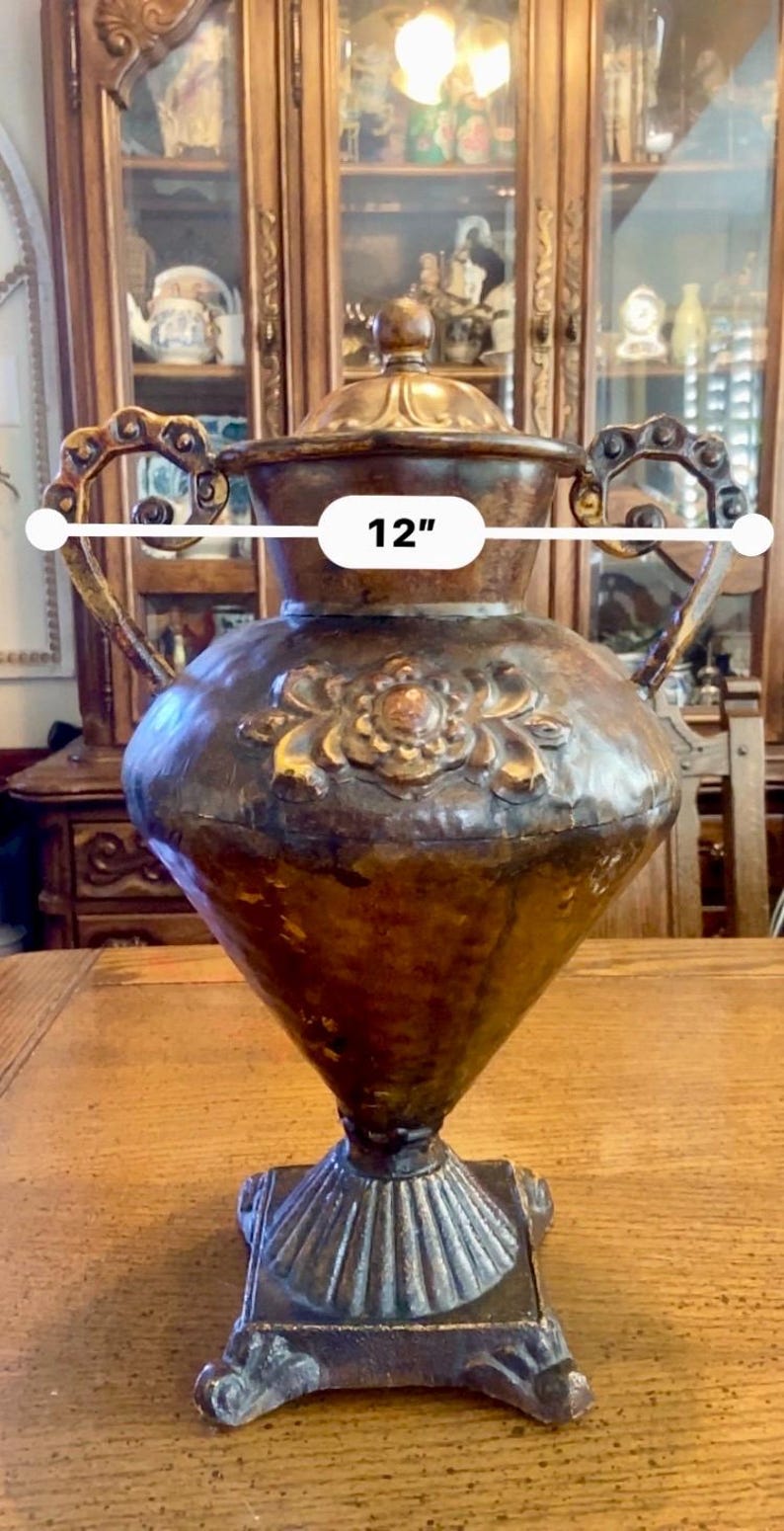 Vintage Ornate Large Metal Vase - Etsy
