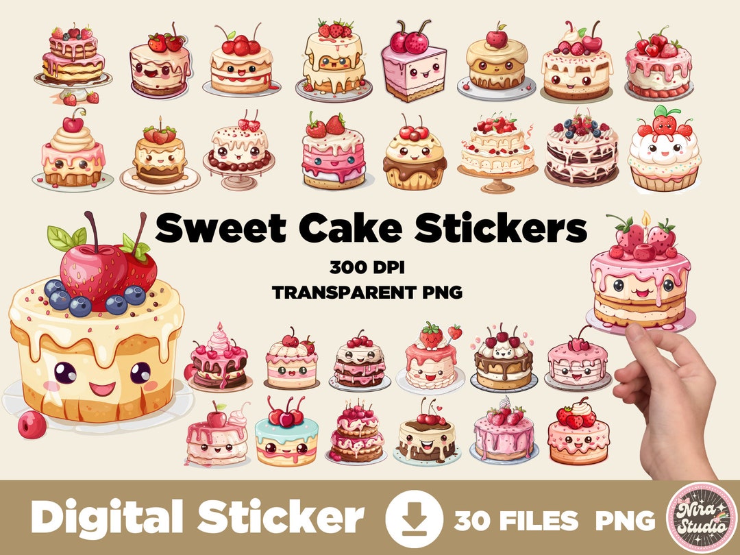 Sweet Cake PNG, 30 Sweet Cake Sticker, Sweet Cake Clipart, Vector ...