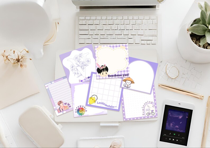 Printable BTS Inspired Memo Pad/sticky Notes With Free Army Daily ...