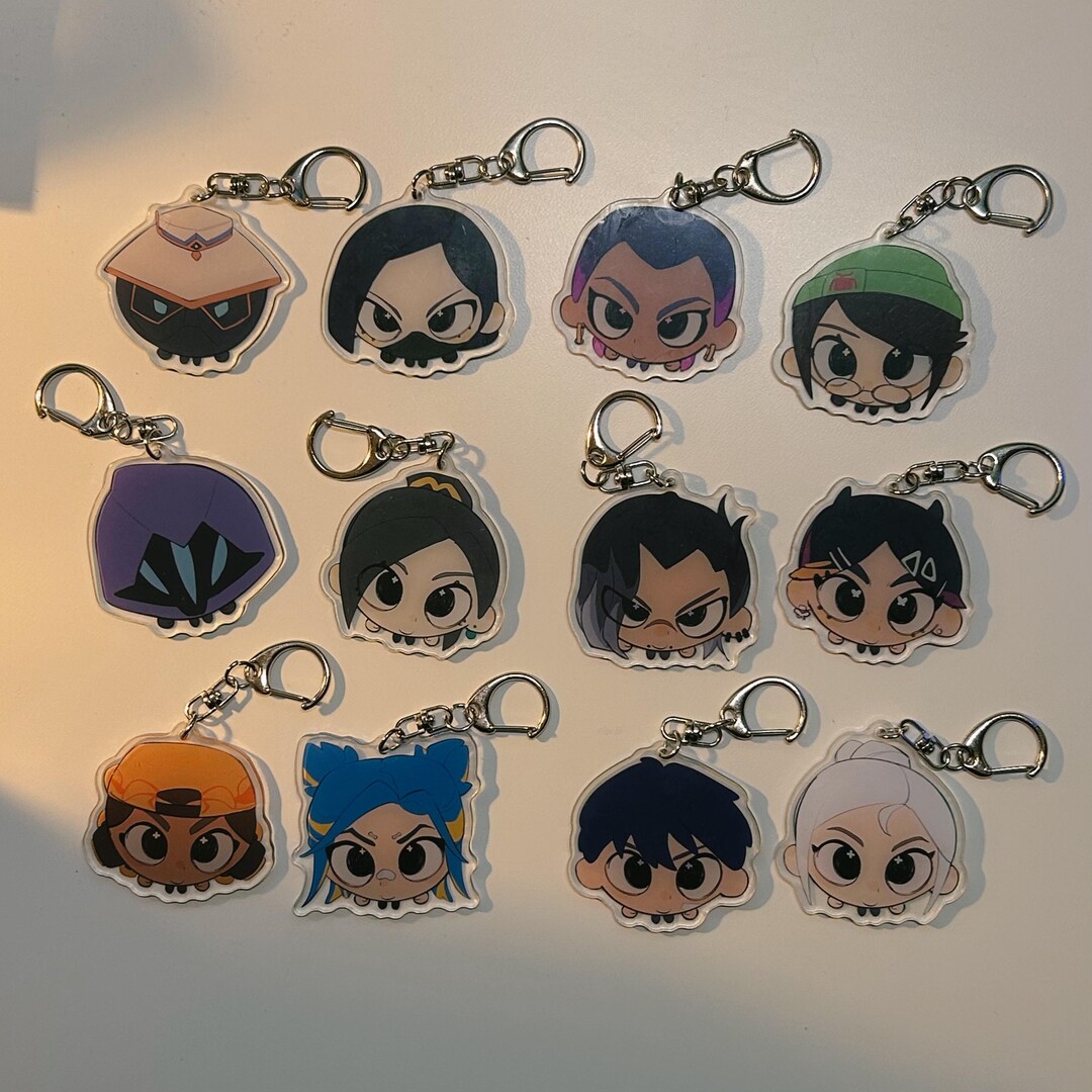 Big Head Valorant Agents Keychains Double-sided Cypher, Viper, Reyna ...