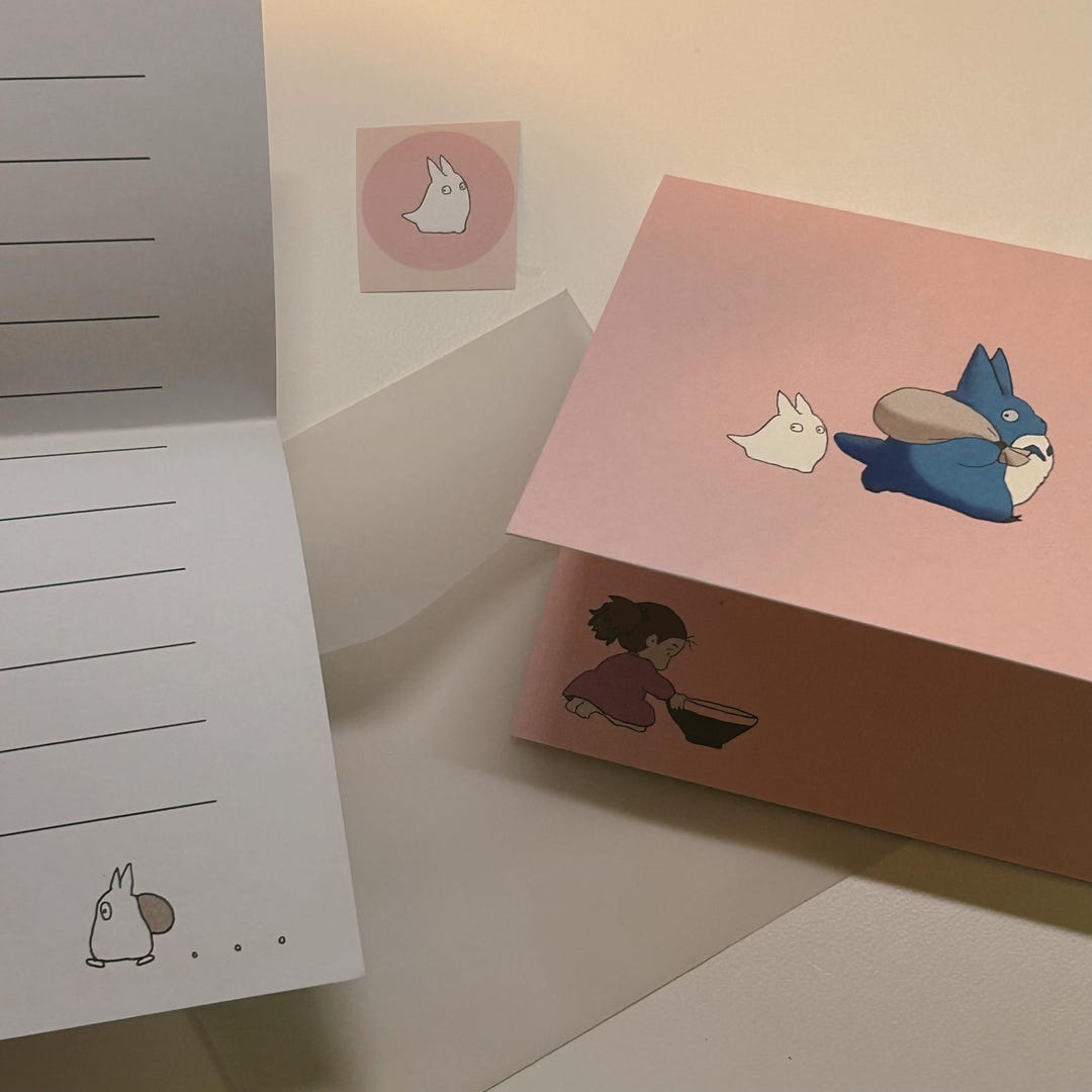Studio Ghibli Inspired Mini Letter Set | Blank Cards - Etsy