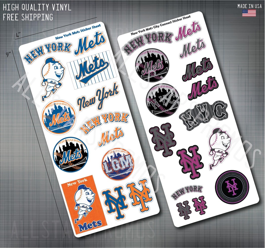New York City Connect Baseball Decal Sticker Sheet, Water Bottle ...