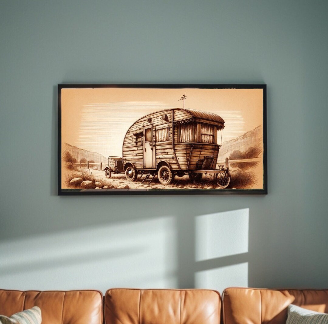 Vintage Aussie Caravan on Canvas Wall Art for Home, Office, or Man Cave ...