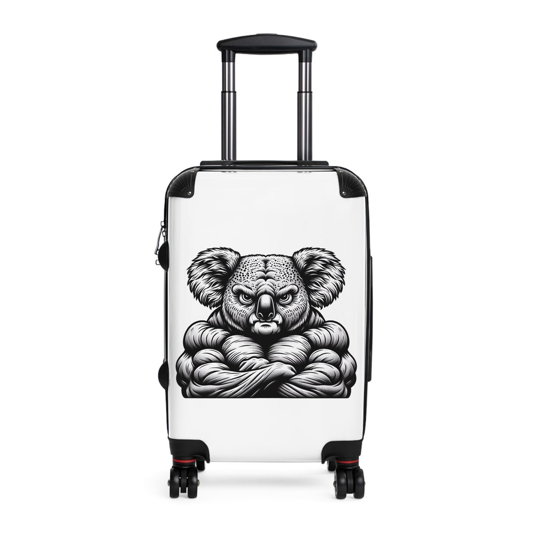 Muscular Koala Bear Art Design on Suitcases, 3 Sizes, Built-in Lock 360 ...