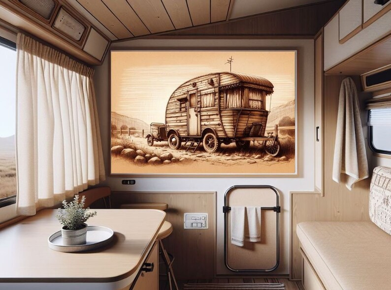 Vintage Aussie Caravan on Canvas Wall Art for Home, Office, or Man Cave ...