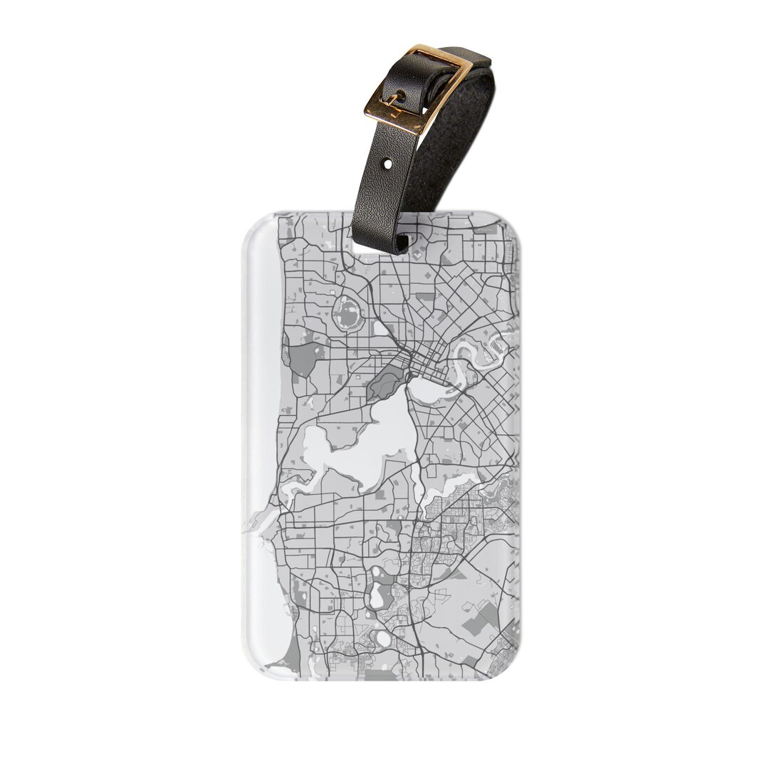 Perth Map Luggage Tags, Easy to Spot on Airport Carousels, Use on ...