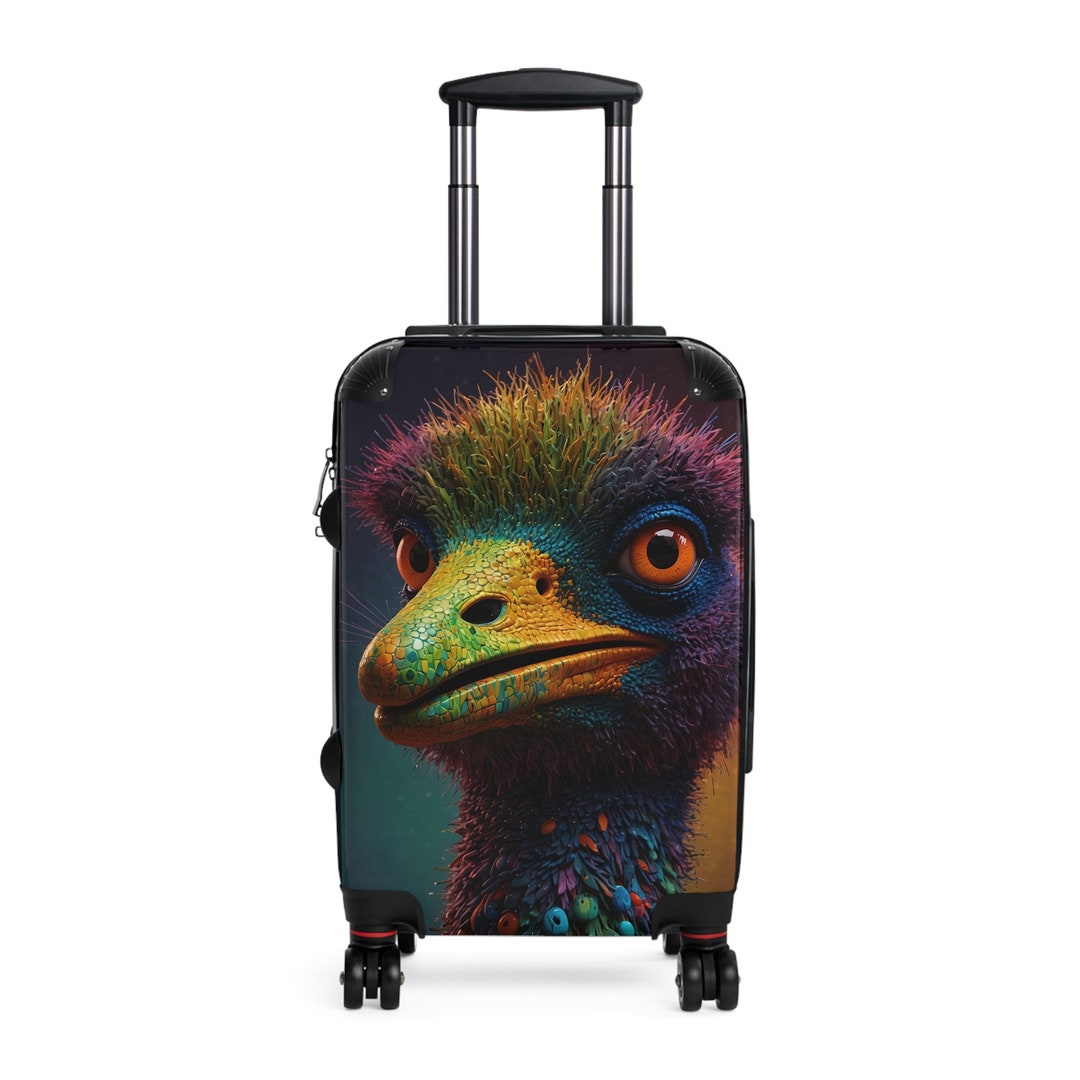 Australian Emu Mosaic Art on Suitcases, 3 Sizes, Built-in Lock 360 ...