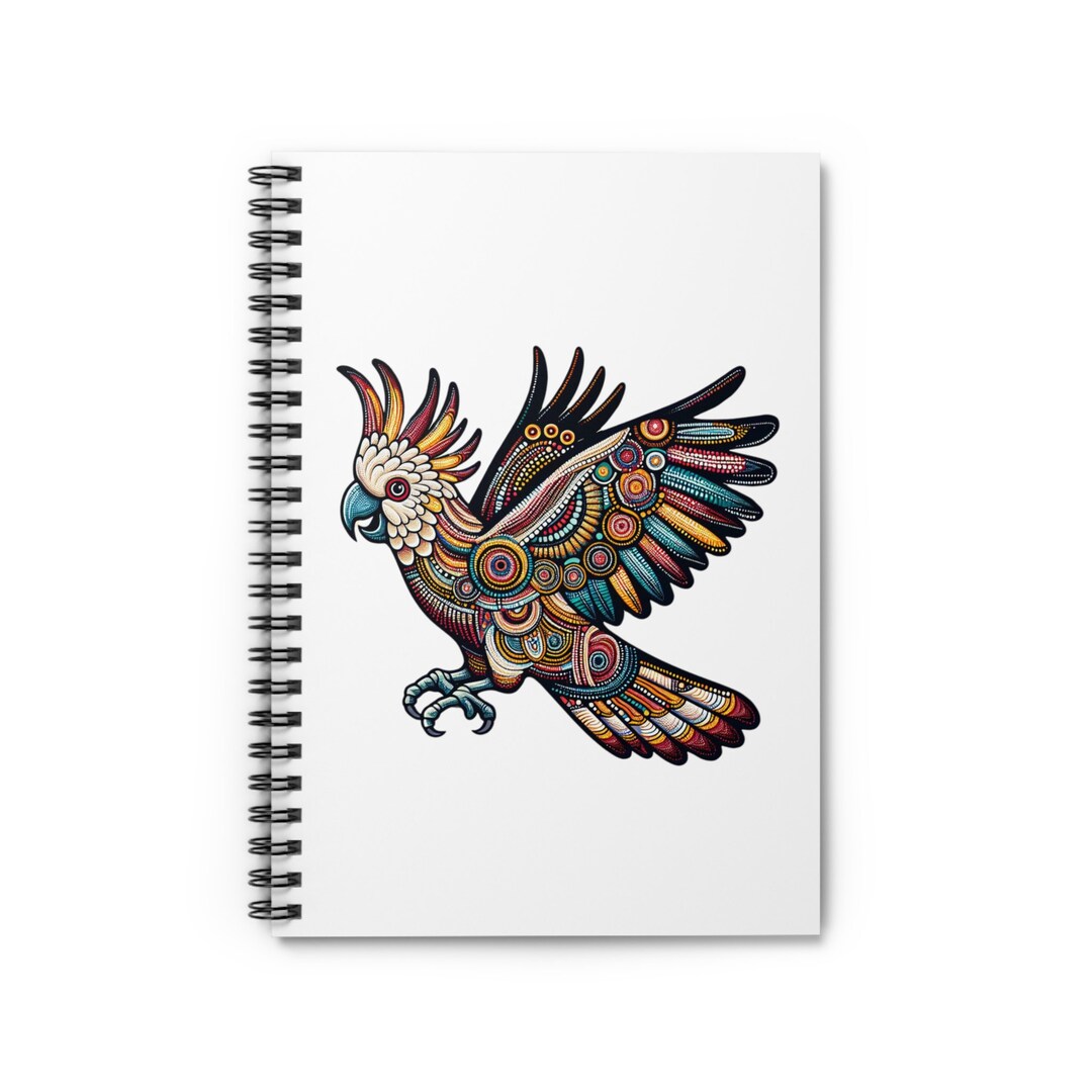 Flying Cockatoo Dot Art On A Spiral Notebook Ruled Line Great For Writing Taking Notes