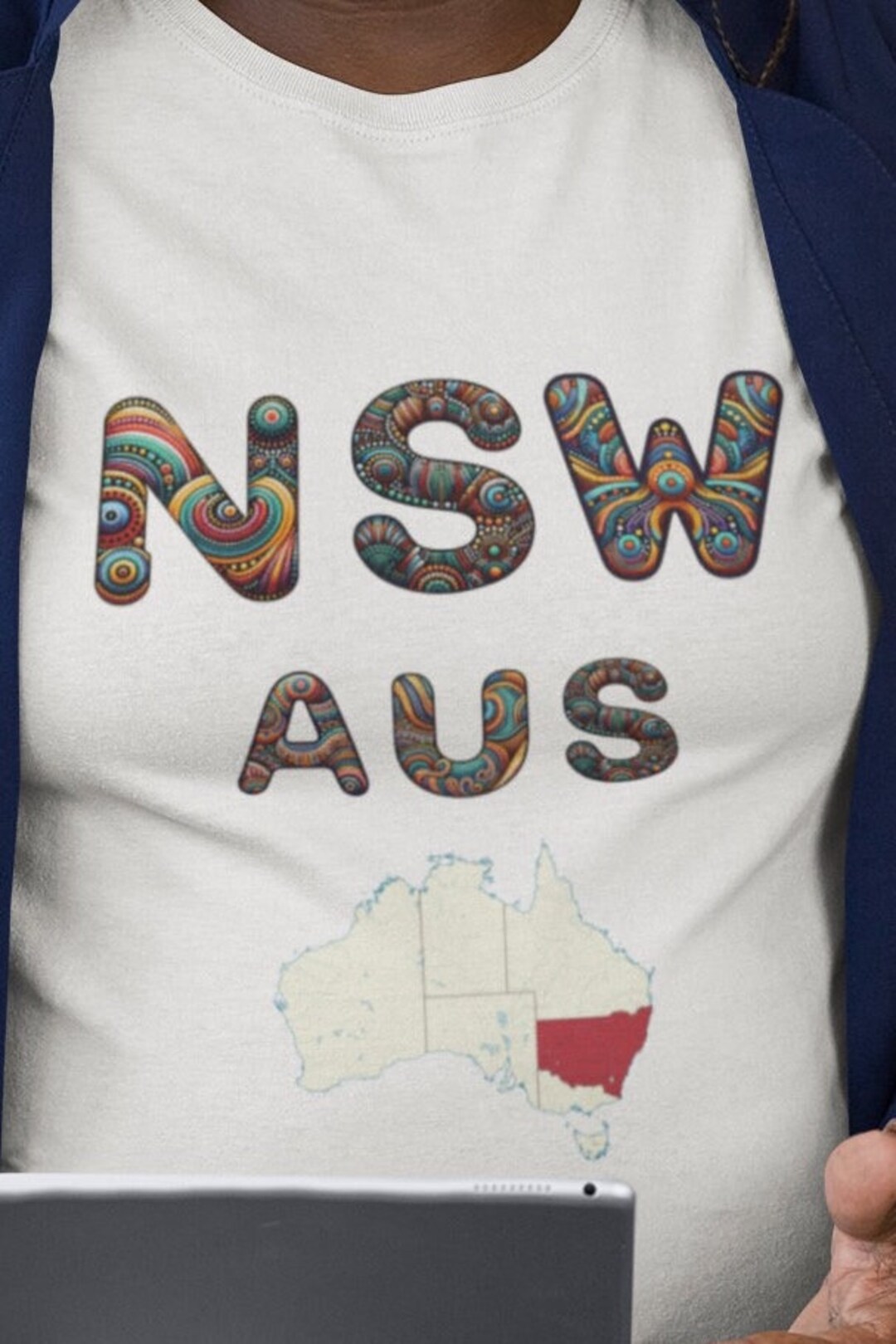 Aboriginal Inspired Dot Art Abbreviations Unisex T-shirt, NSW AUS New ...