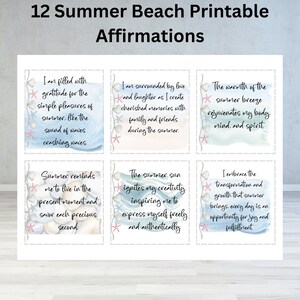 12 Summer Beach Affirmations Self Love Care Positive Affirmation Card ...