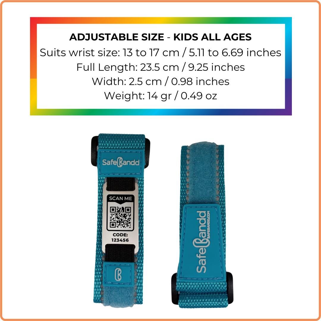 QR Code Kids Wristband Waterproof Reflective for Worry-free Adventures ...