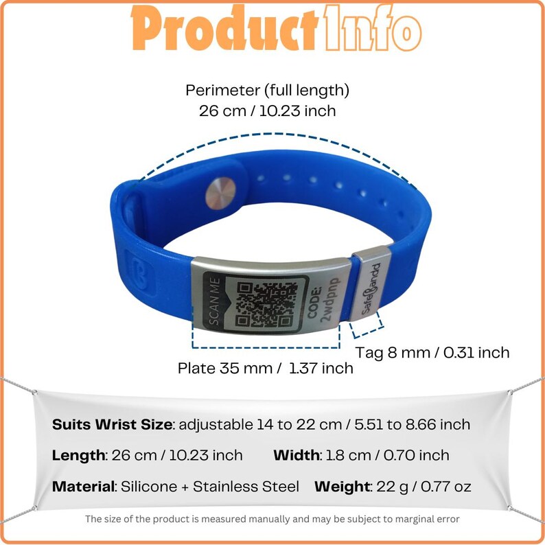 Medical Alert QR Code Bracelet: Emergency ID, Autism, Allergy Info - Etsy