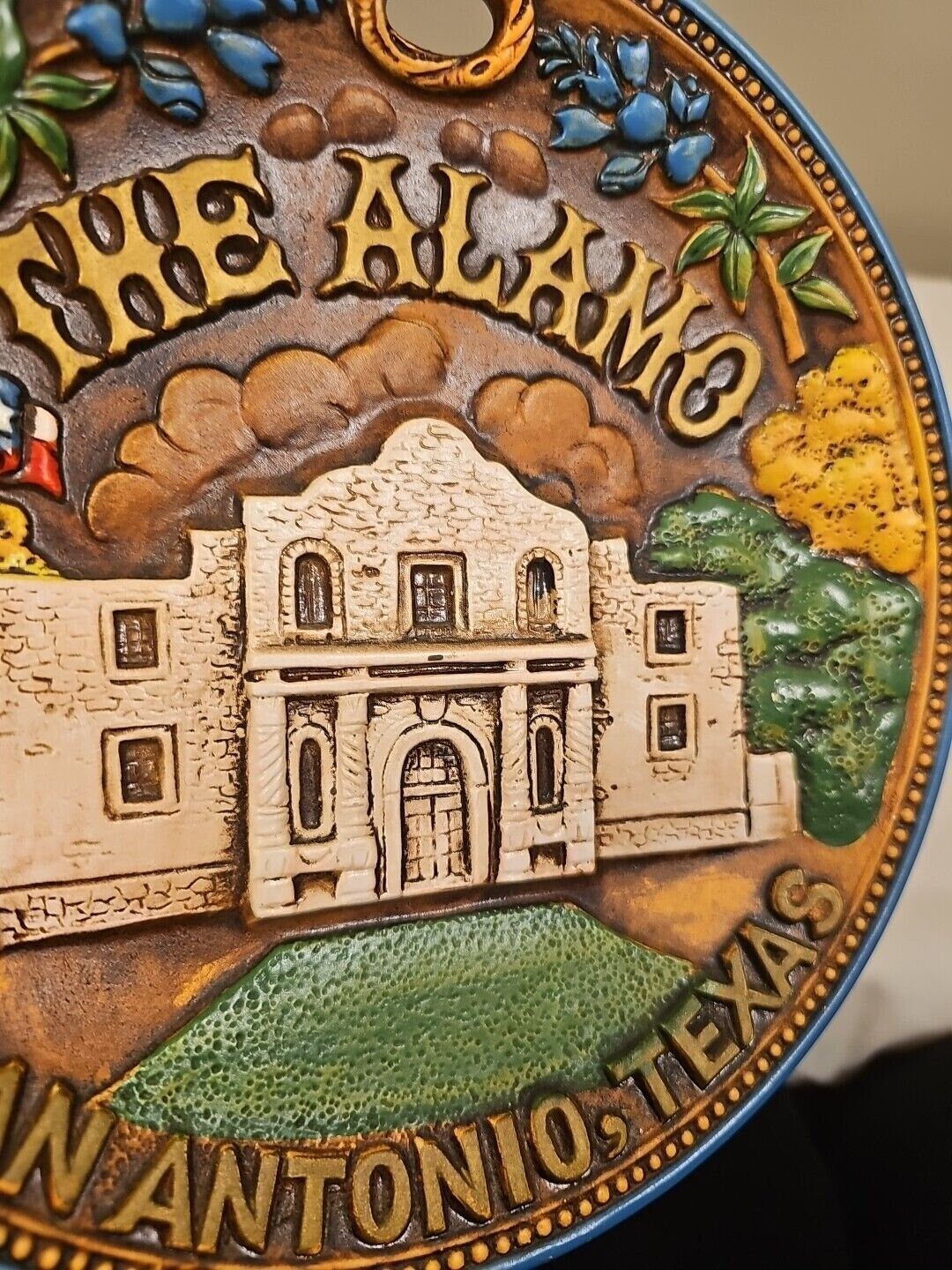 Vintage the Alamo 3D Souvenir Plate Wall Plaque San Antonio TX 8 Raised ...