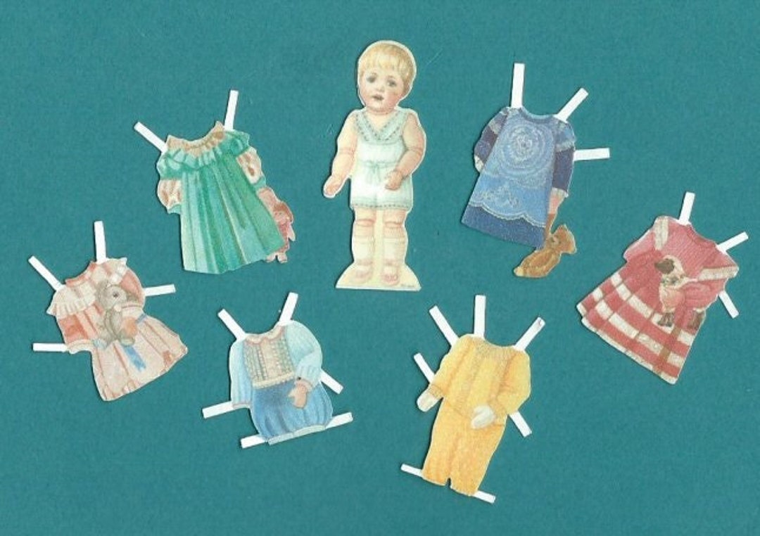 MINIATURE Paper Doll Set for Dollhouse - so Cute! - Etsy