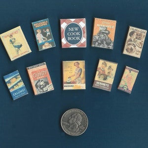 Miniature Vintage Cookbook Covers - 1-12 Scale - DIGITIAL DOWNLOAD ...