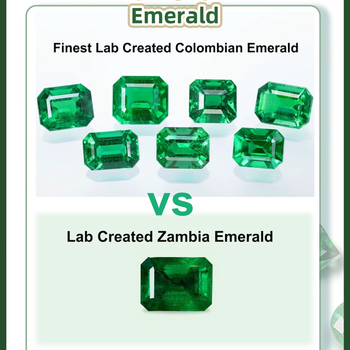 Vibrant 3ct Solitaire Colombian Lab Created Emeralds Engagement Ring ...