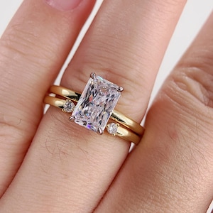 Moissanite Open Ring Stacking Ring Round Brilliant Cut Moissanite ...