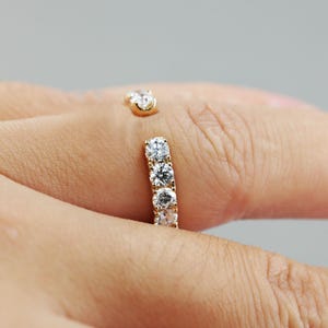 14K Yellow Gold Lab Grown Diamond Open Ring, 0.85ct Diamond Eternity ...