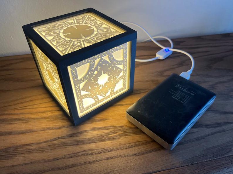 Hellraiser Puzzle Box Accent Lamp: Dimmable LED Desk Light - Etsy