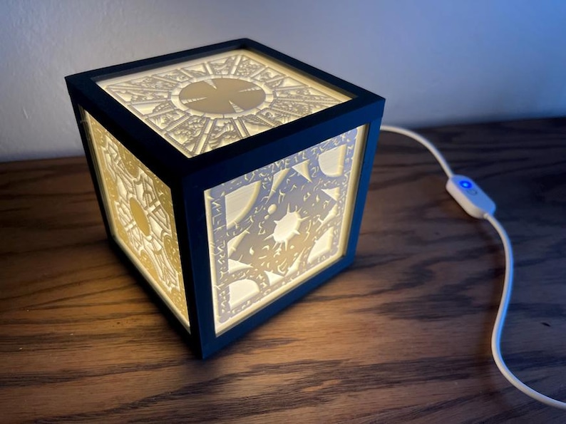 Hellraiser Puzzle Box Accent Lamp: Dimmable LED Desk Light - Etsy
