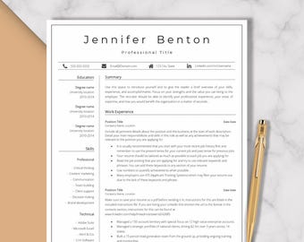 Professional 3 Page Resume Template - Etsy
