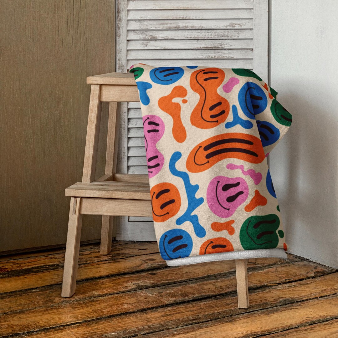 Retro Smiles - Signature Banana Papi Beach Towel - Oversized, Quick Dry ...