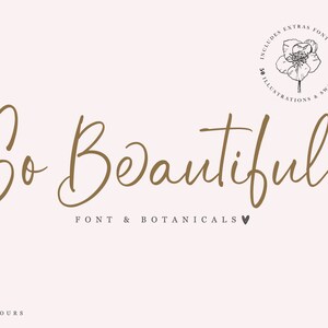 So Beautiful Font and Botanicals Font Download Botanical - Etsy