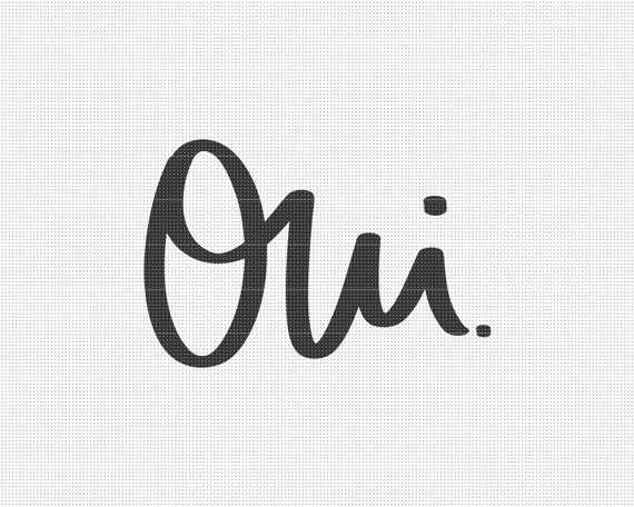 digital files Cricut Download Calligraphy svg Oui French Calligraphy ...