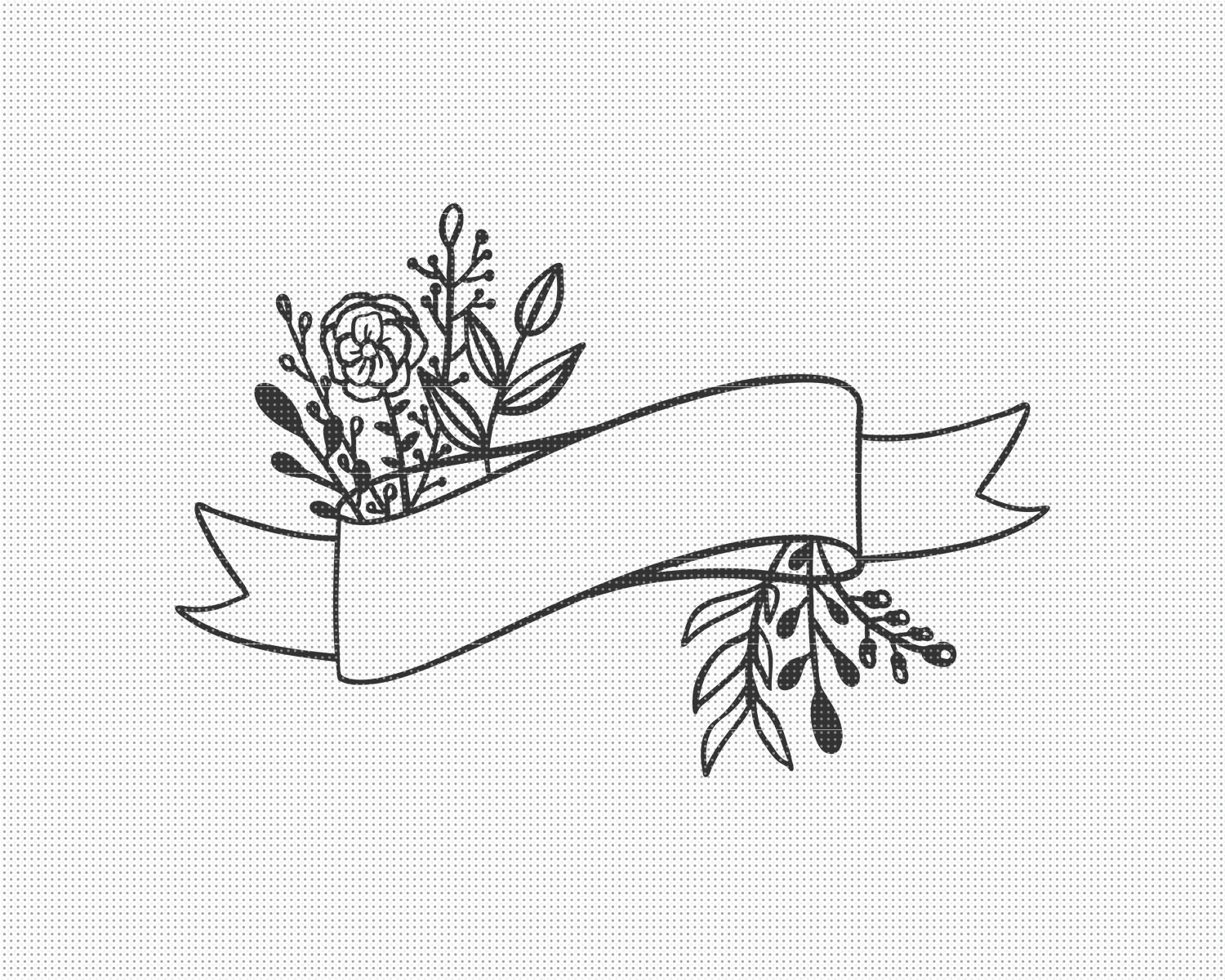 Floral Banner Svg File Flower Svg Svg Files for Cricut Hand - Etsy