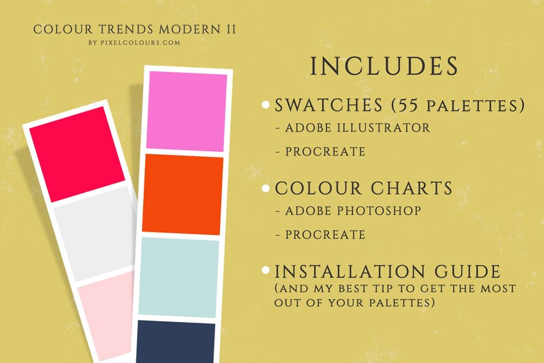 Color Swatches for Illustrator Photoshop and Procreate | Etsy