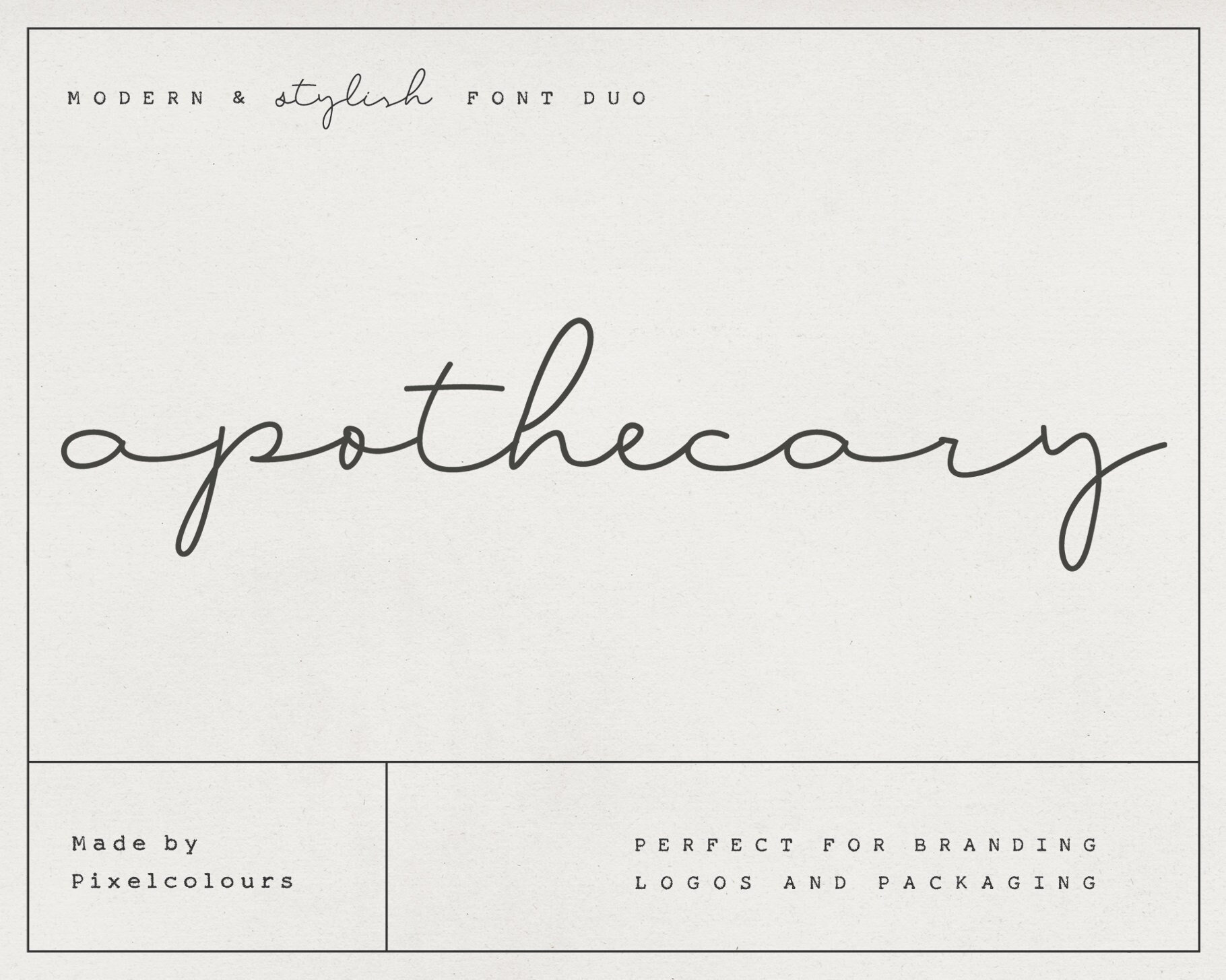 Apothecary Script Font Duo Font Download Script Fonts - Etsy UK