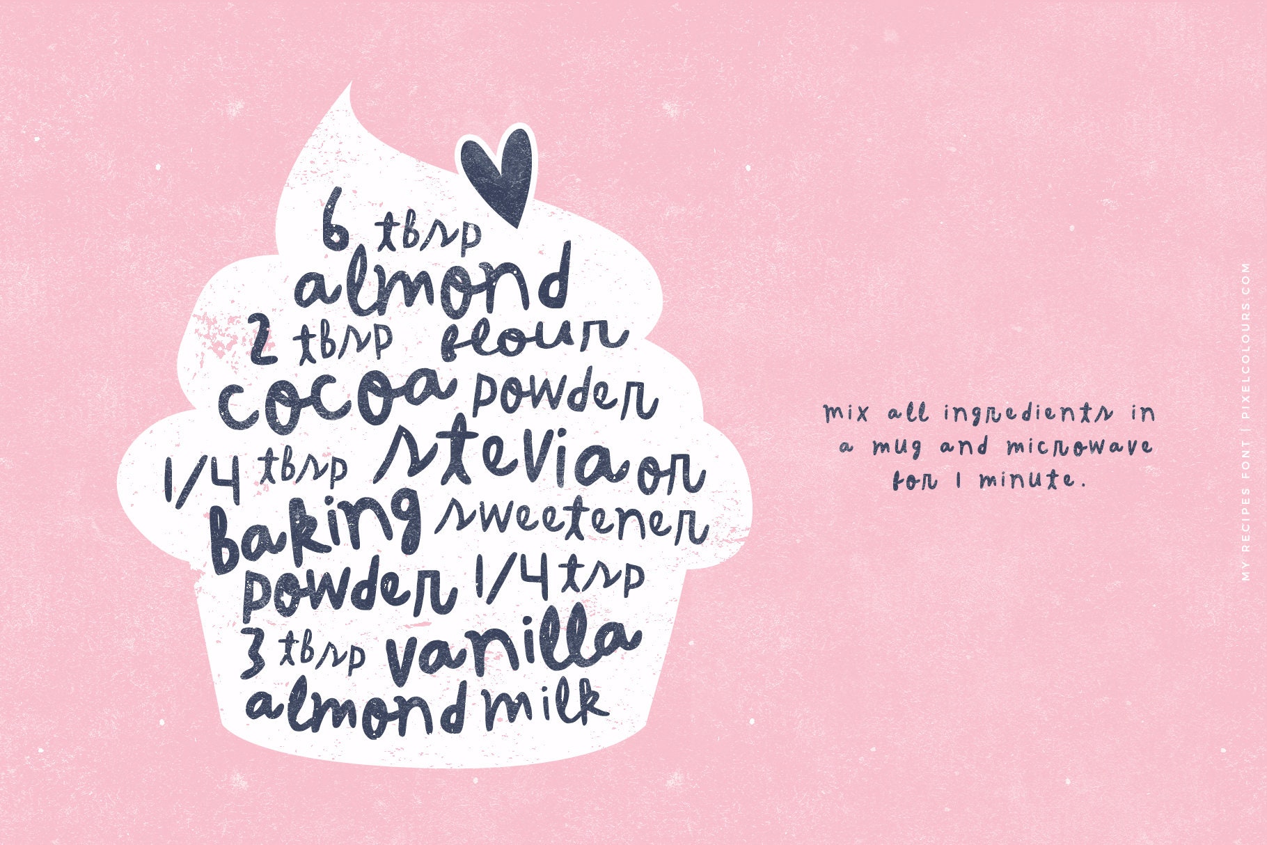 My Recipes Hand Drawn Font Extras Informal Font Font | Etsy