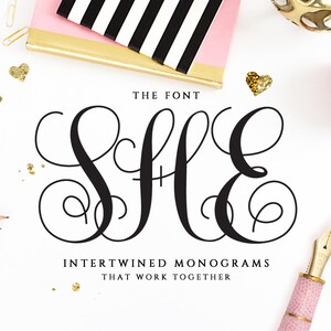 Monogram Font Calligraphy Font Handwritten Font | Etsy