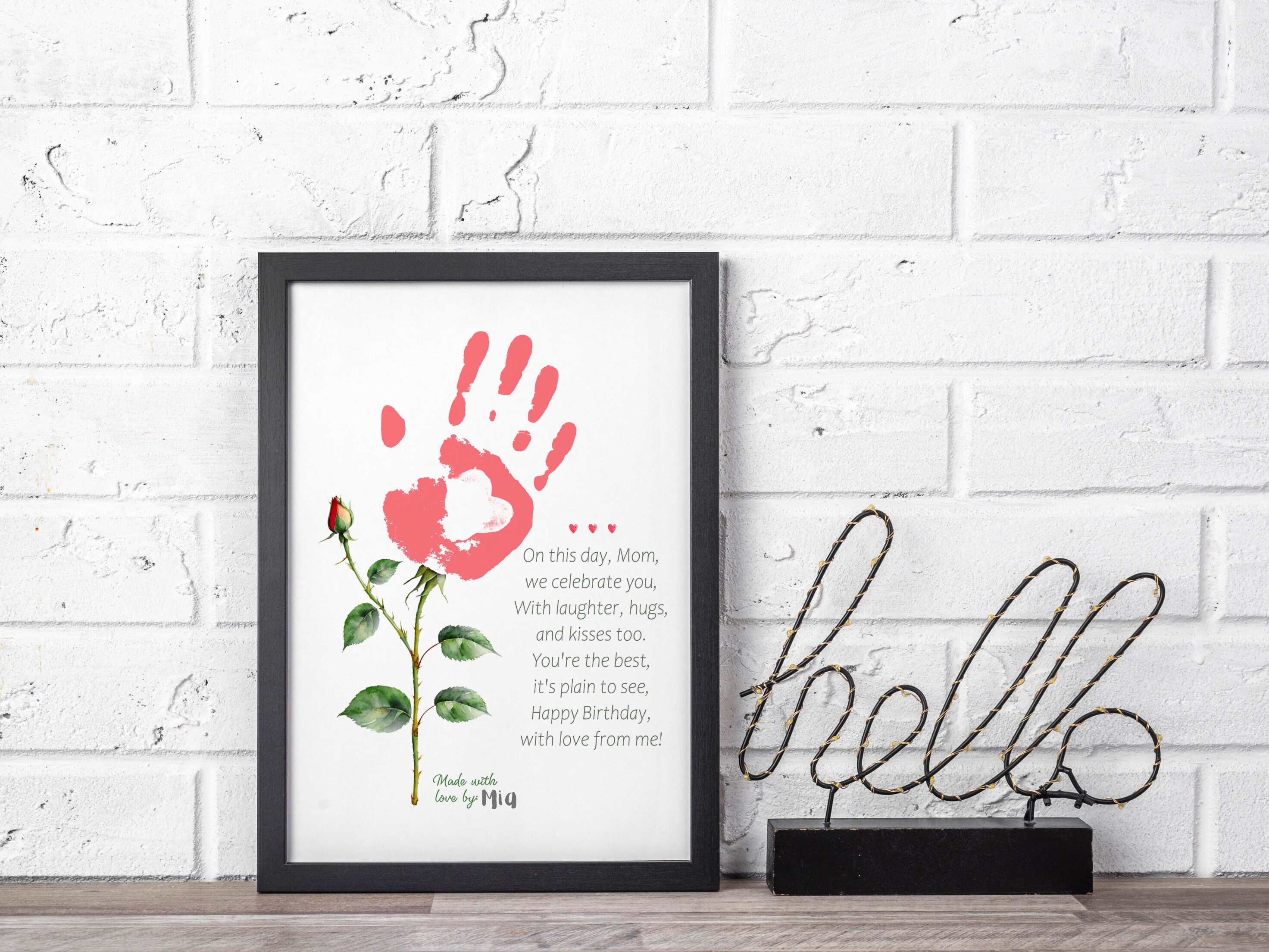 Flower Handprint Art, Mothers Day, Handprint Art Wildflowers, Gift From ...