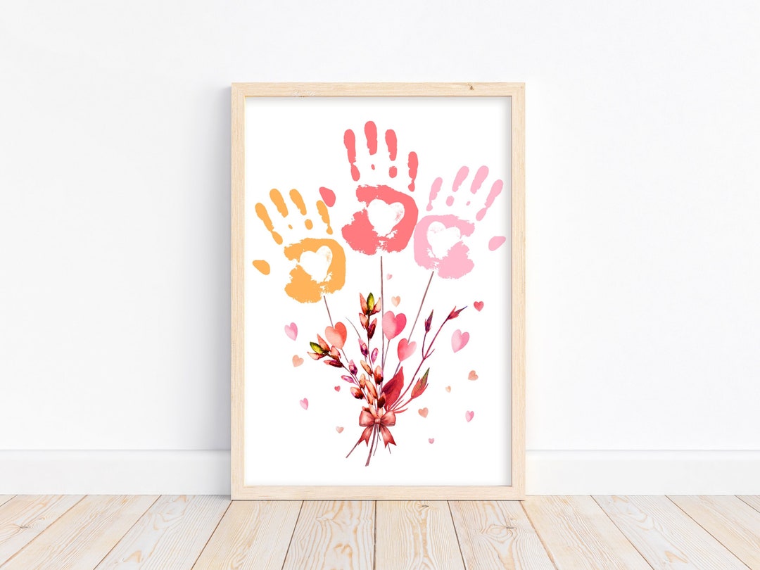 Flower Handprint Art, Mothers Day, Handprint Art Wildflowers, Gift From ...